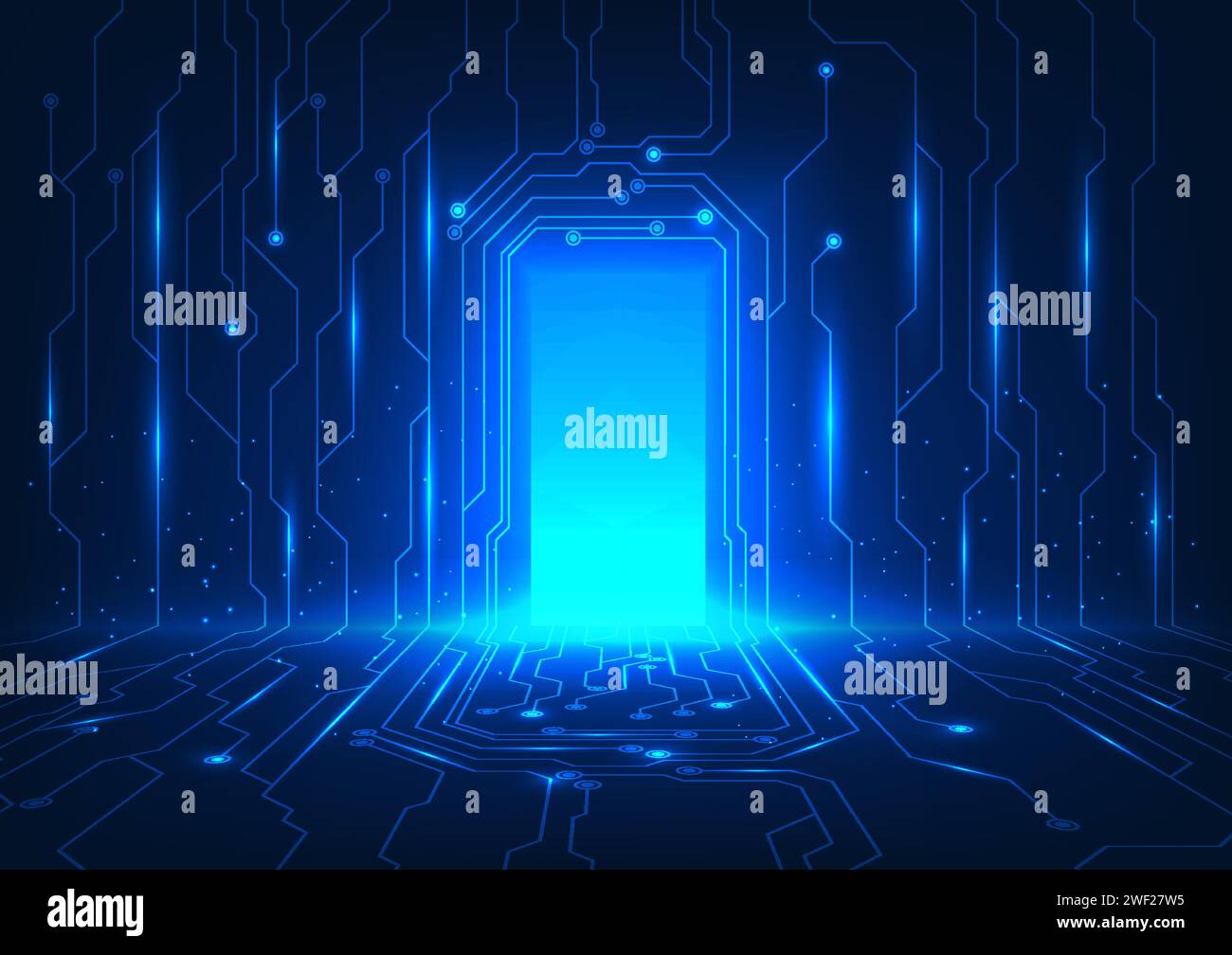 Technology background A gateway to the future world of technology with ...