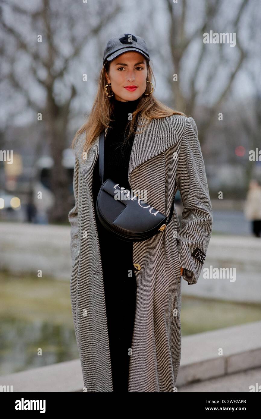 Paris, France. 25th Jan, 2024. Street style, Elodie Clouvel arriving at ...