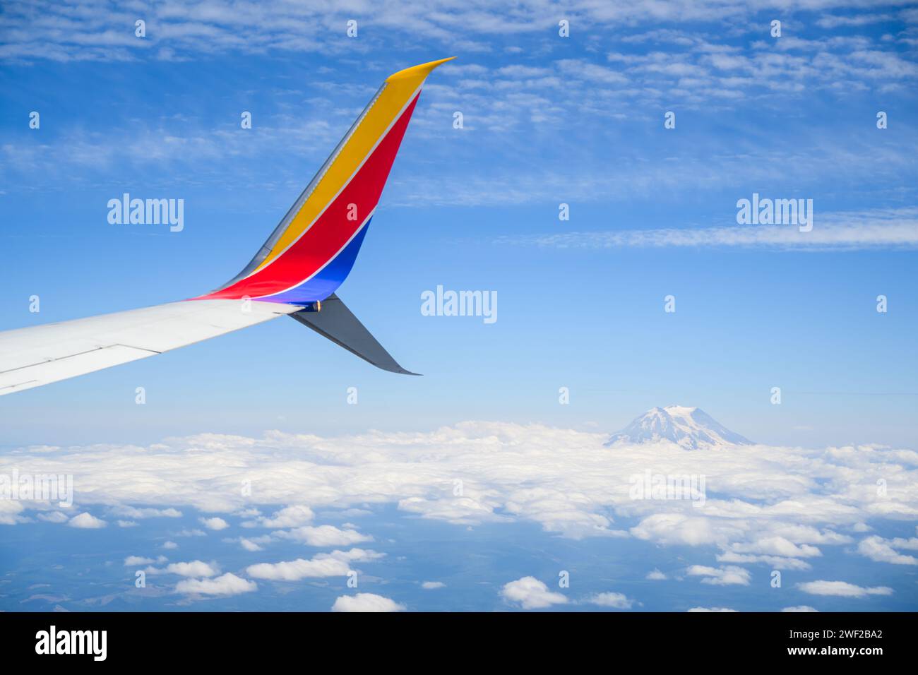 Washington State, USA - Jul 30 2023: Mt Rainier seen from a Southwest ...