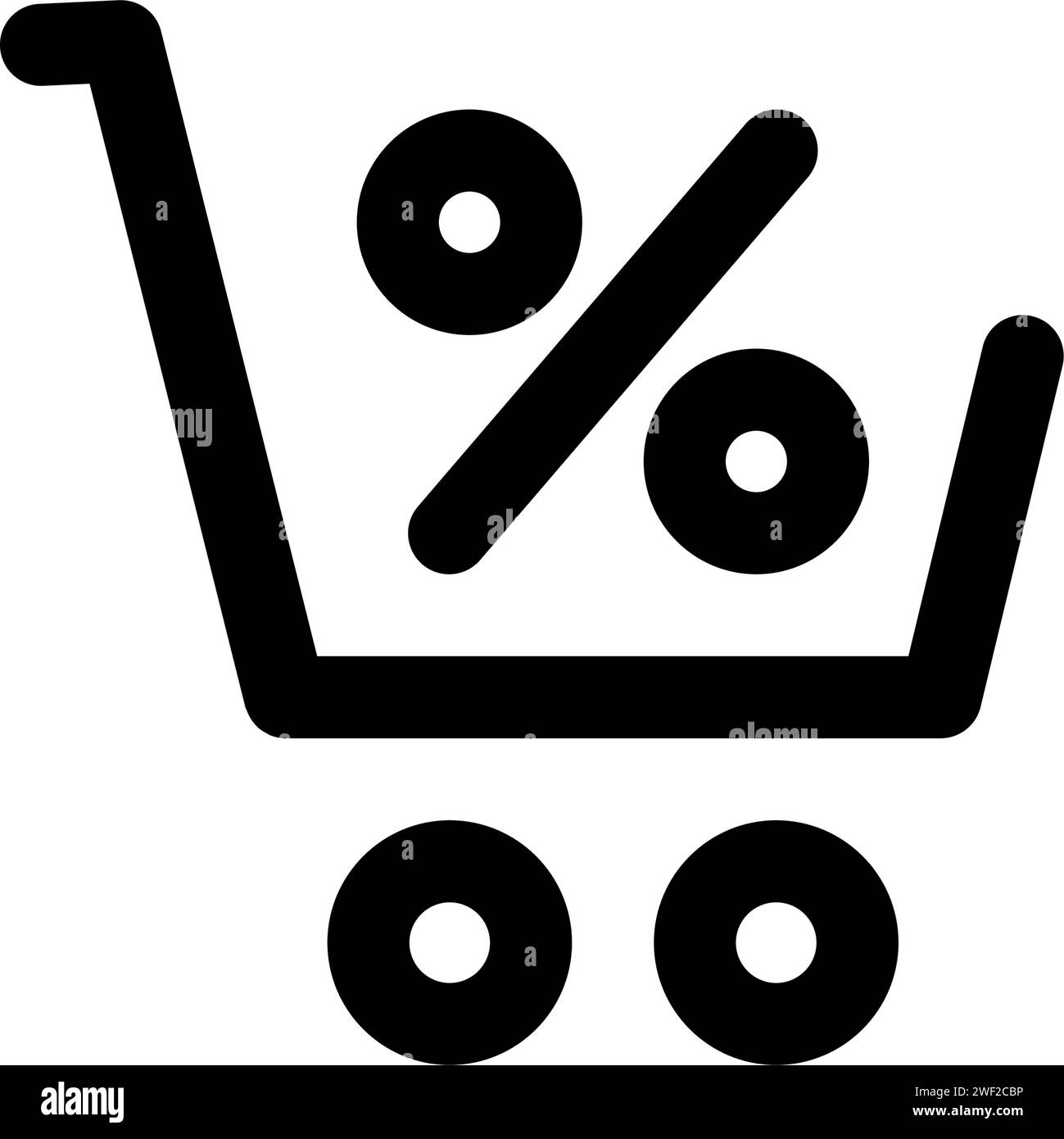 Shopping cart Discount vector icon, flat design. Isolated on white ...