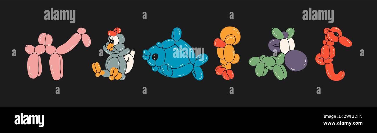Simple balloon animals isolated party Stock Vector Images - Alamy