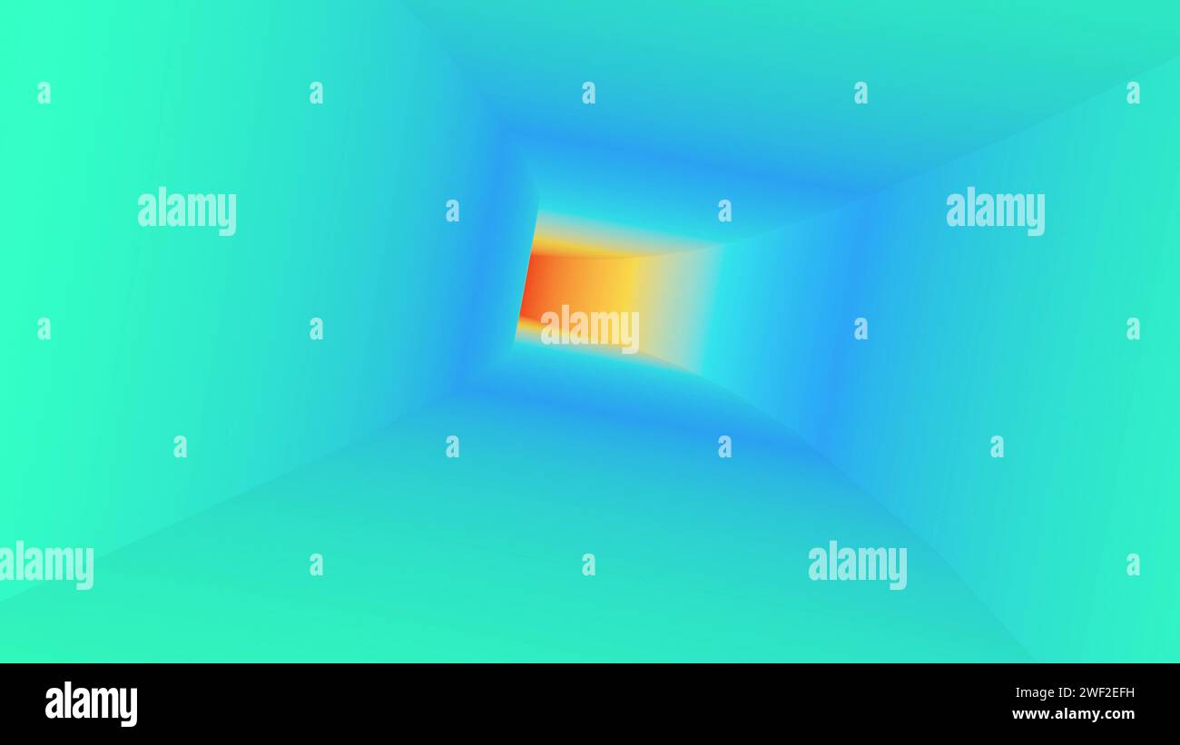 Bright color rectangle tunnel intro 3d render Stock Photo - Alamy