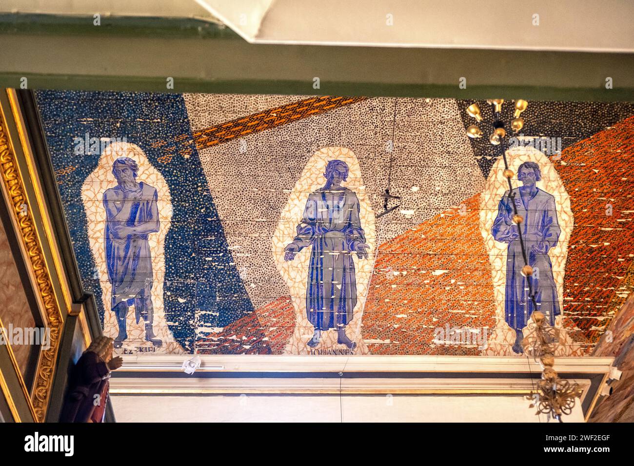 Murals inside the historic Domkirke, Oslo, Norway Stock Photo - Alamy