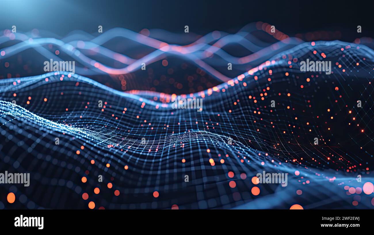 Blue Technology Particles Dynamic Background Stock Photo - Alamy