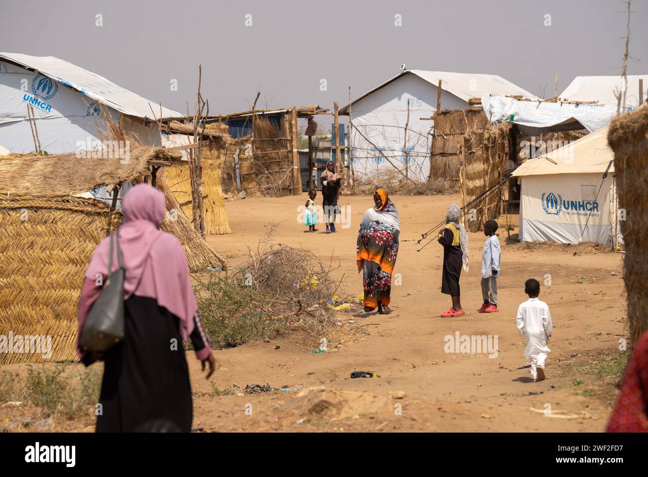 Juba, South Sudan. 26th Jan, 2024. Refugee women walk in the Gorom ...