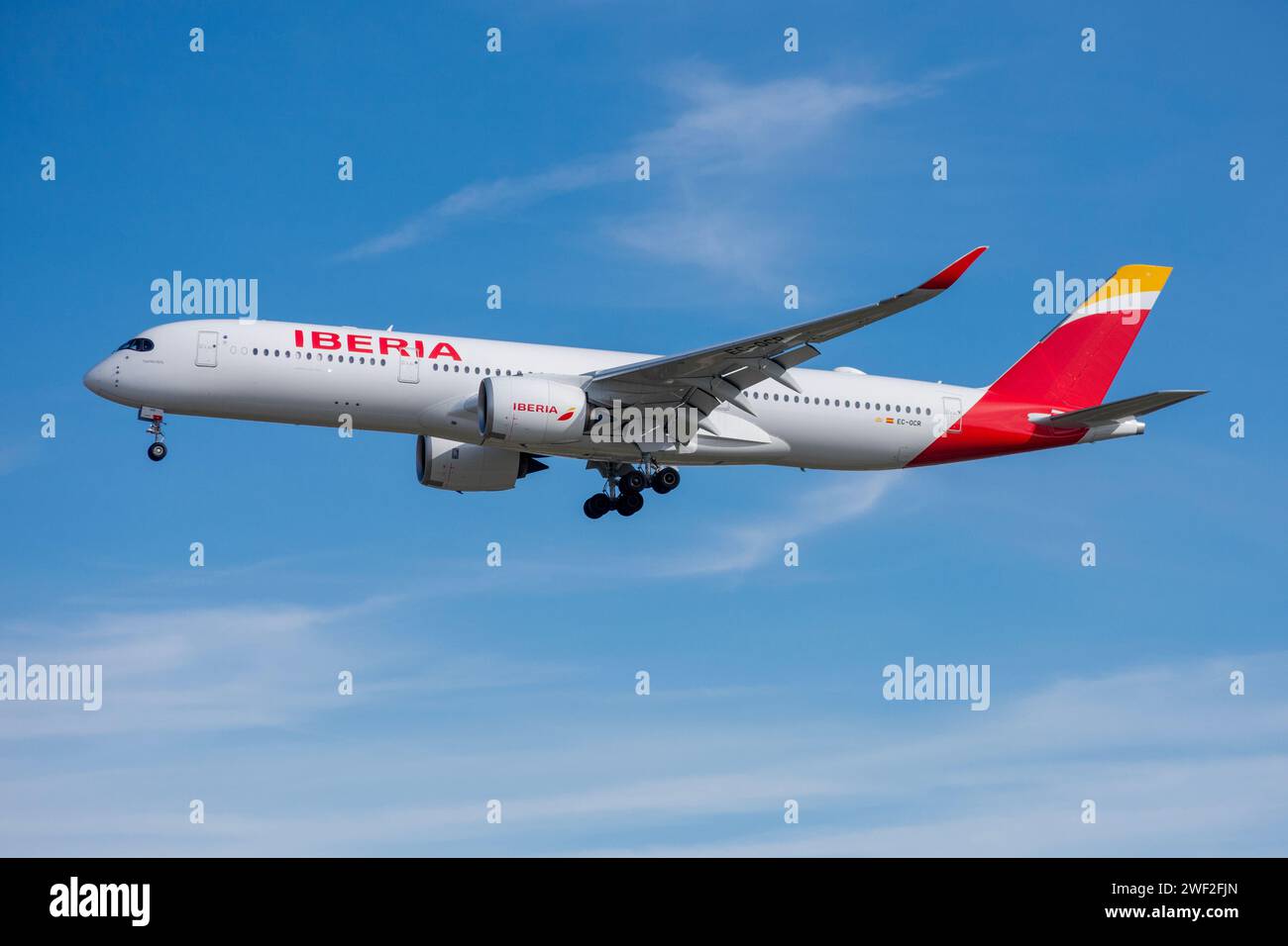 Airbus A350 long-haul plane of the Iberia airline Stock Photo - Alamy