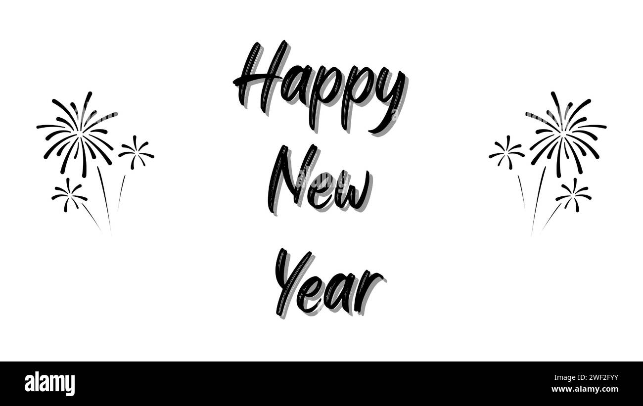 Happy New Year Typography Background Holiday Greeting Card Template