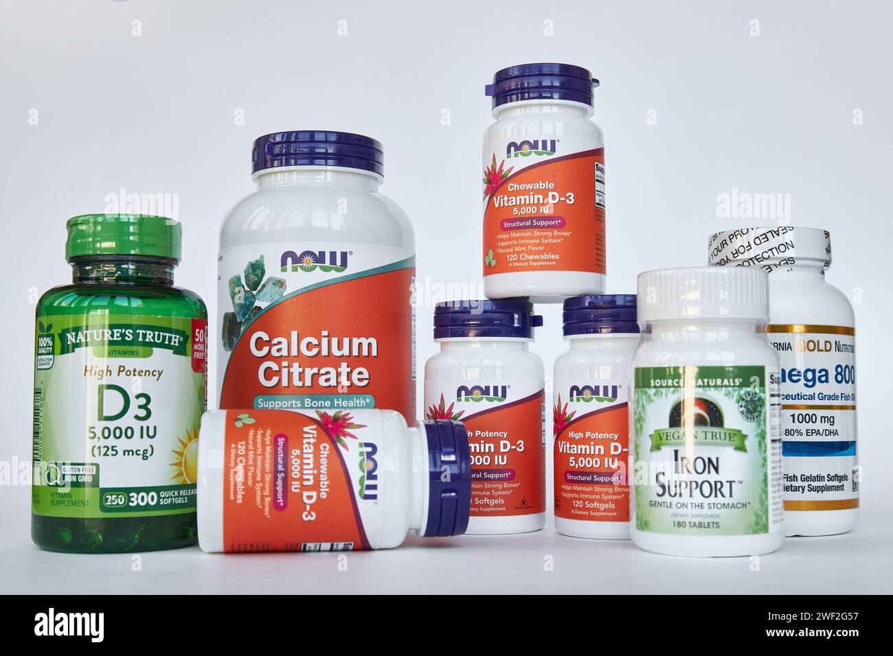 Combination of vitamins and minerals. Taking care of your health with ...