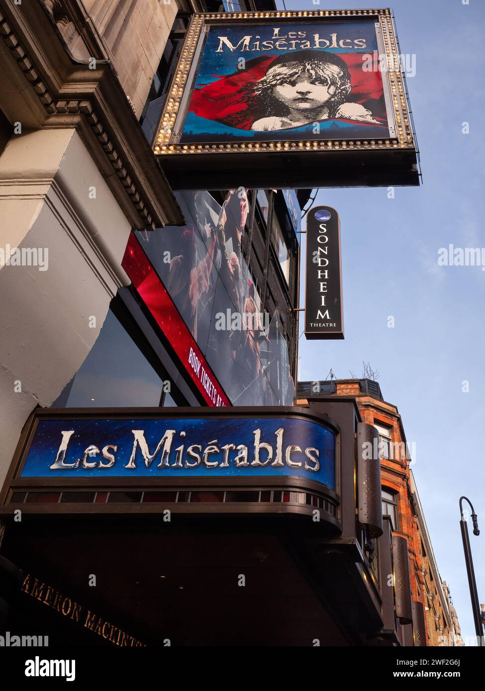 LONDON, UK - JANUARY 27, 2024: Exterior view of Sondheim Theatre with ...