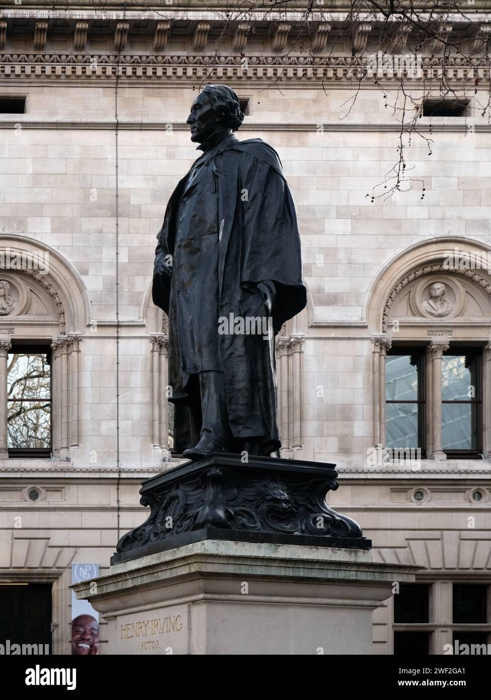 LONDON, UK - JANUARY 27, 2024: Statue of the Victorian actor Henry ...