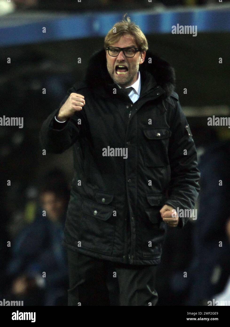 Trainer JŸrgen Juergen Klopp Borussia Dortmund jubelt Championsleague ...