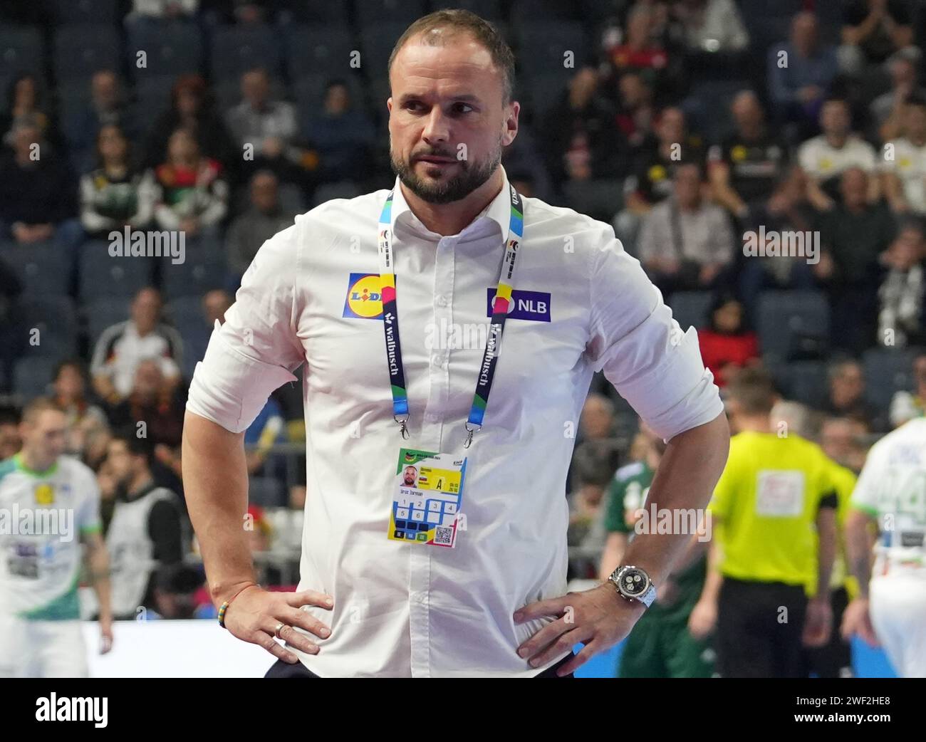 Coach Uros Zorman of Slovenia during the Men's EHF Euro 2024, Placement ...