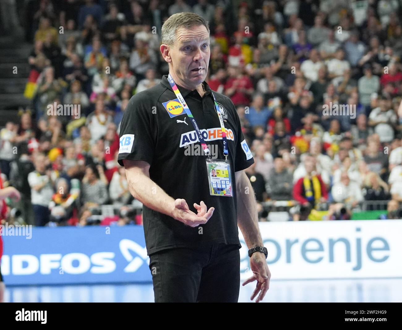 Coach Alfred Gislason of Germany during the Men's EHF Euro 2024, Semi ...