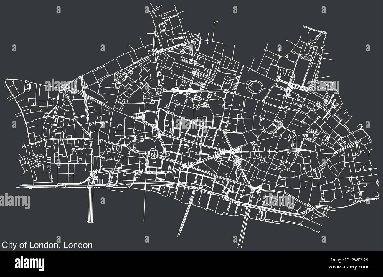 Street roads map of the CITY OF LONDON, LONDON Stock Vector Image & Art ...