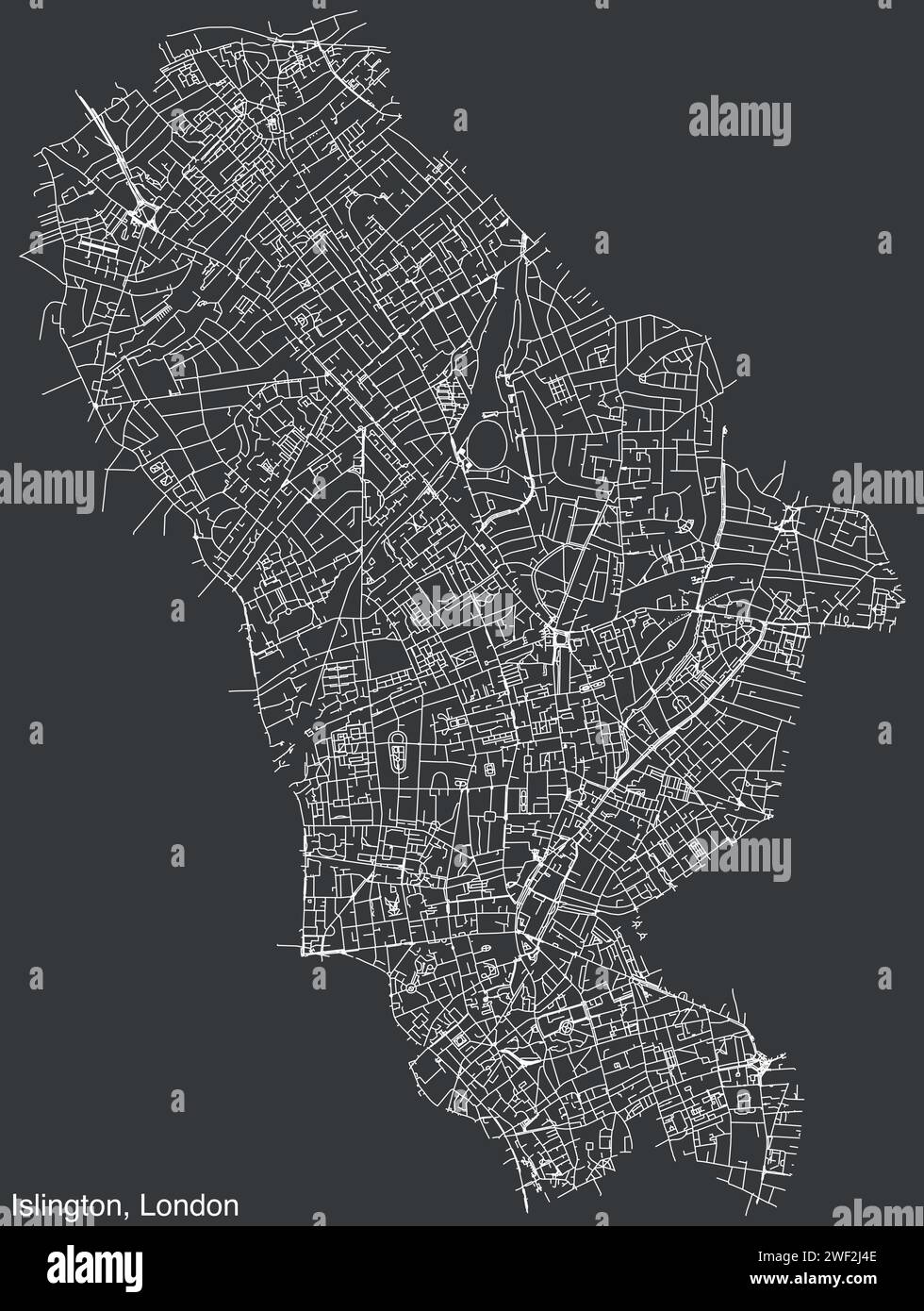 Street roads map of the BOROUGH OF ISLINGTON, LONDON Stock Vector Image ...