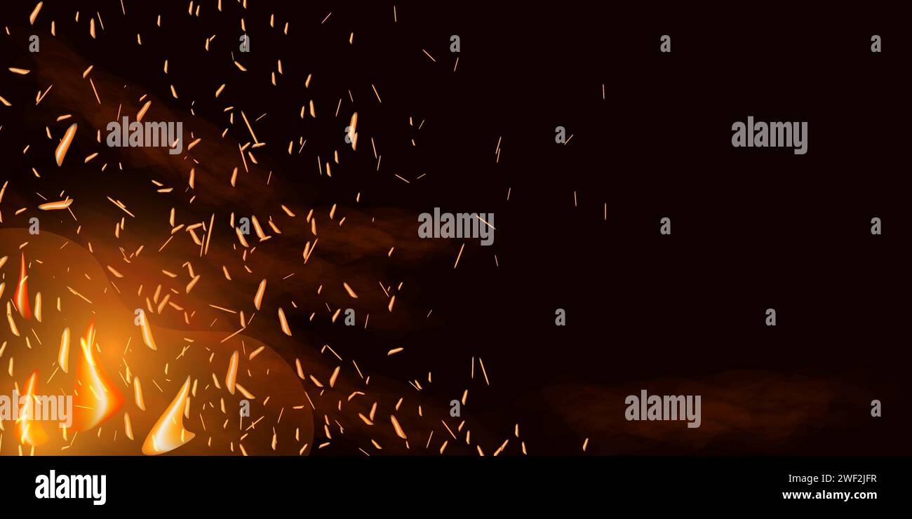 Fire smoke flame effect overlay sparks background. Website design ...