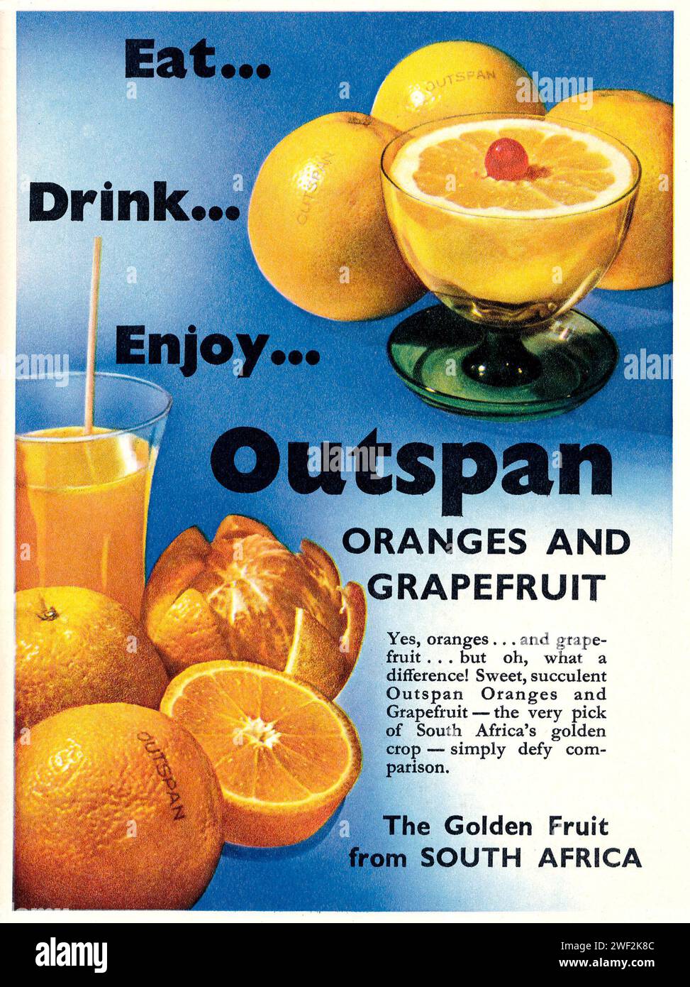 Vintage advert orange hi-res stock photography and images - Alamy