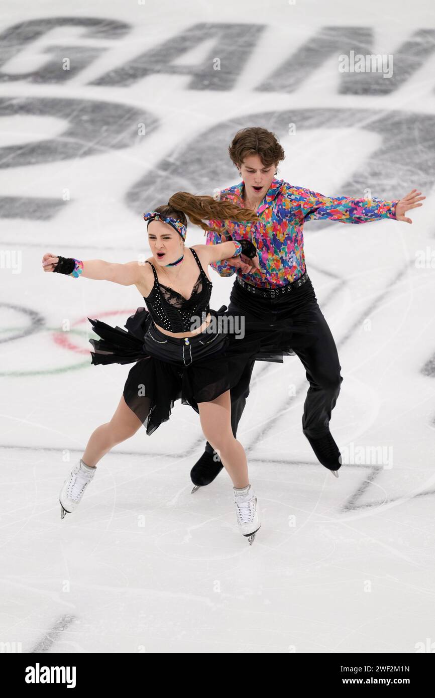 Gangneung, South Korea. 28th Jan, 2024. Caroline Kravets (L)/Jacob ...