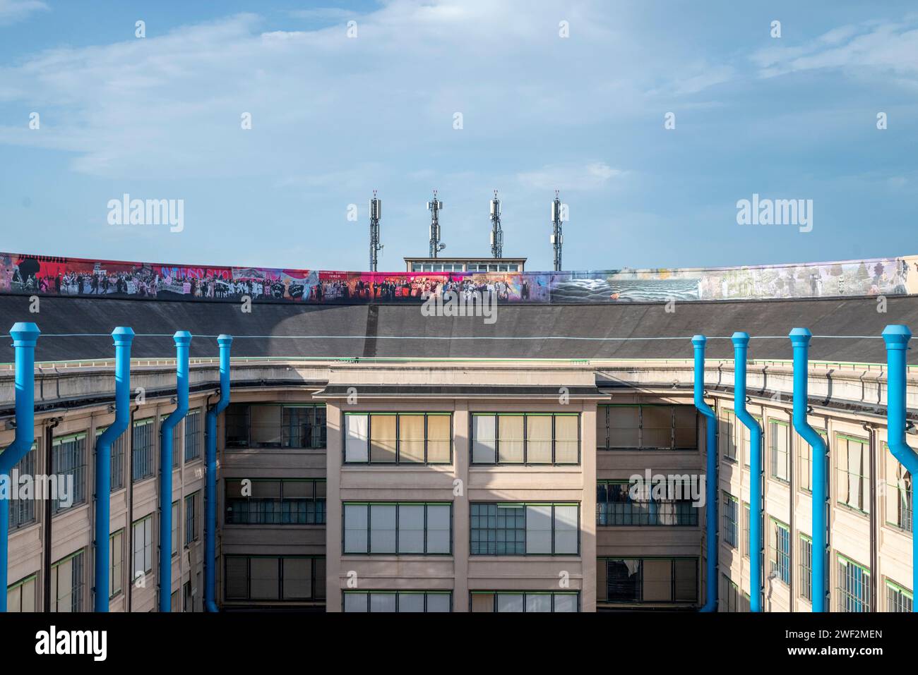 Lingotto, Turin, Italy, - August 10, 2023. Test track for FIAT cars ...