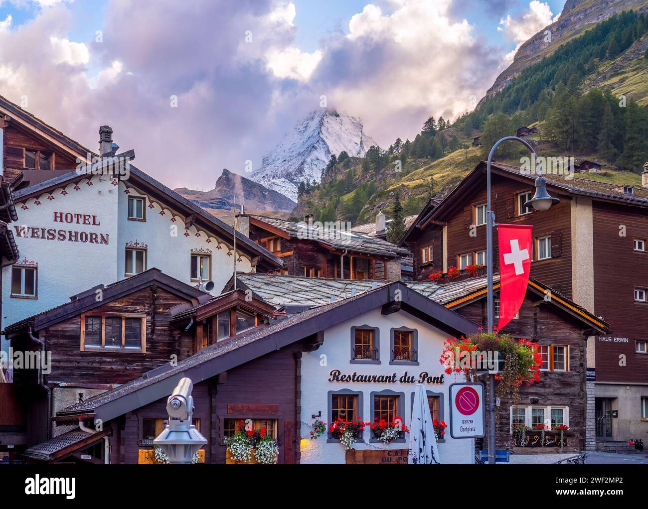 Zermatt, Switzerland - September 23, 2023: Mountain village of Zermatt ...