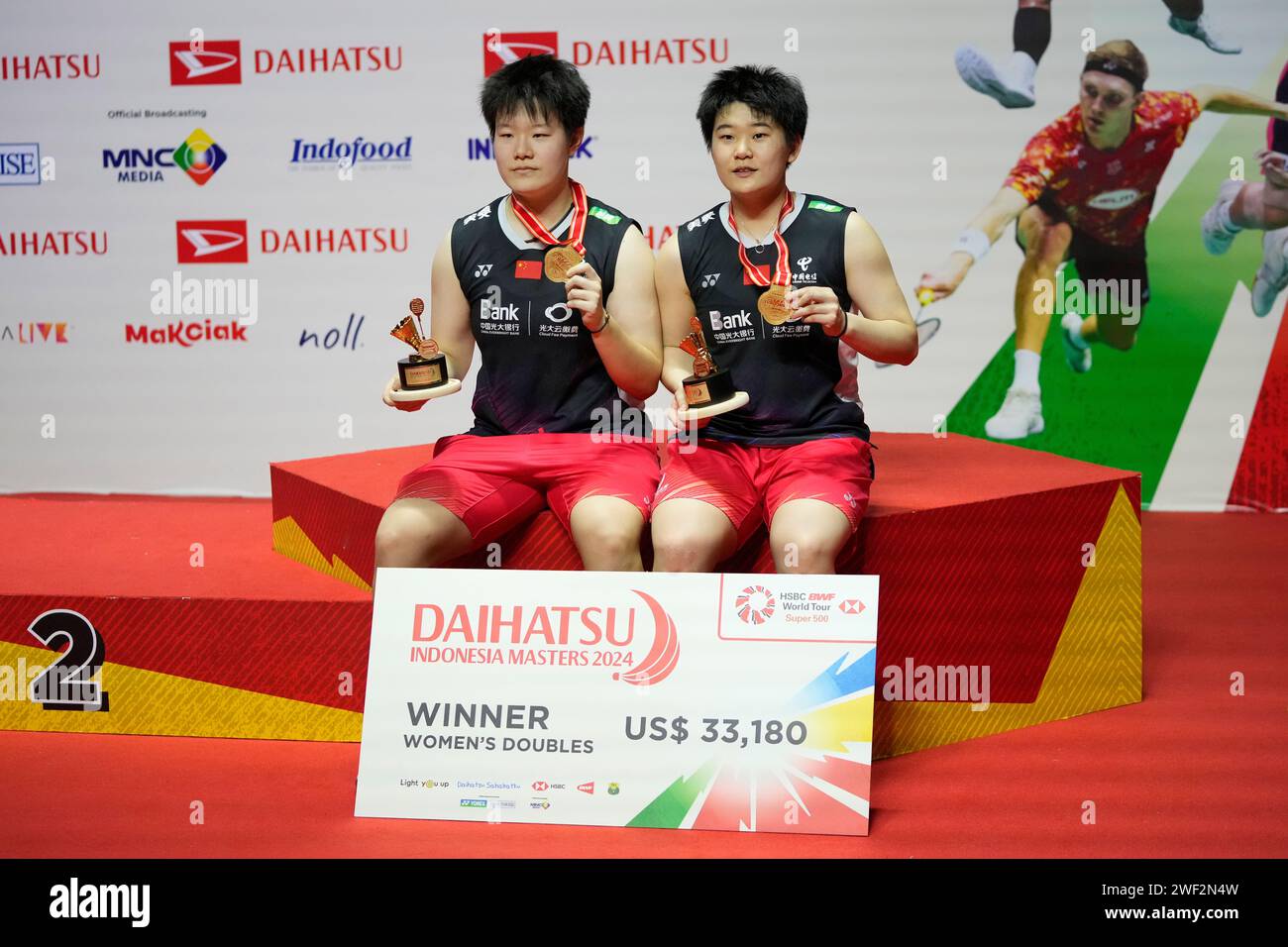 China's Liu Sheng Shu, left, and Tan Ning celebrate with their gold ...