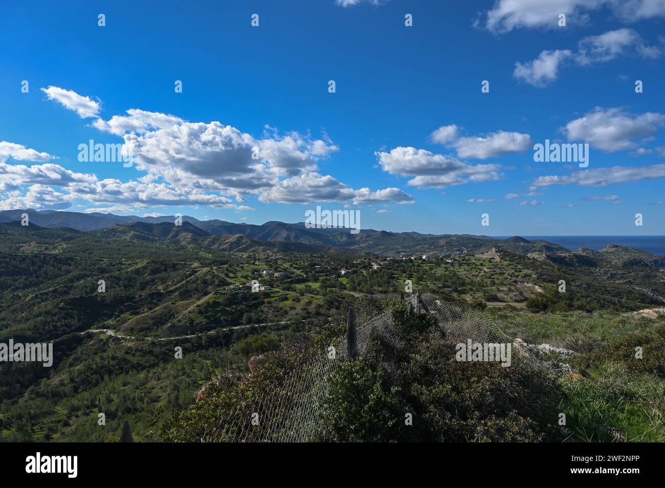 mountains above Morphou Bay in North Cyprus in winter 22 Stock Photo ...