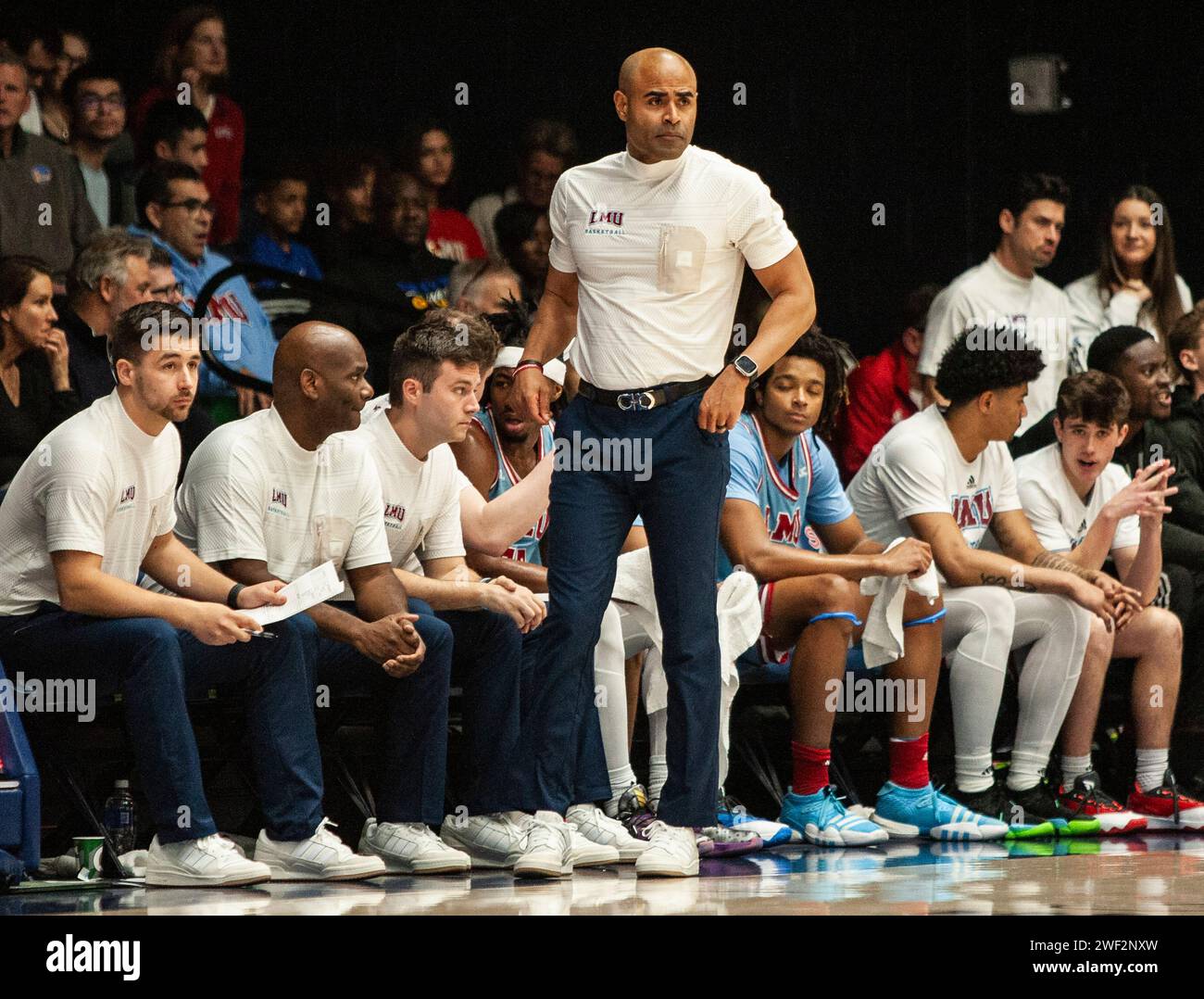 January 27 2024 Moraga CA, U.S.A. Loyola Marymount head coach Stan ...