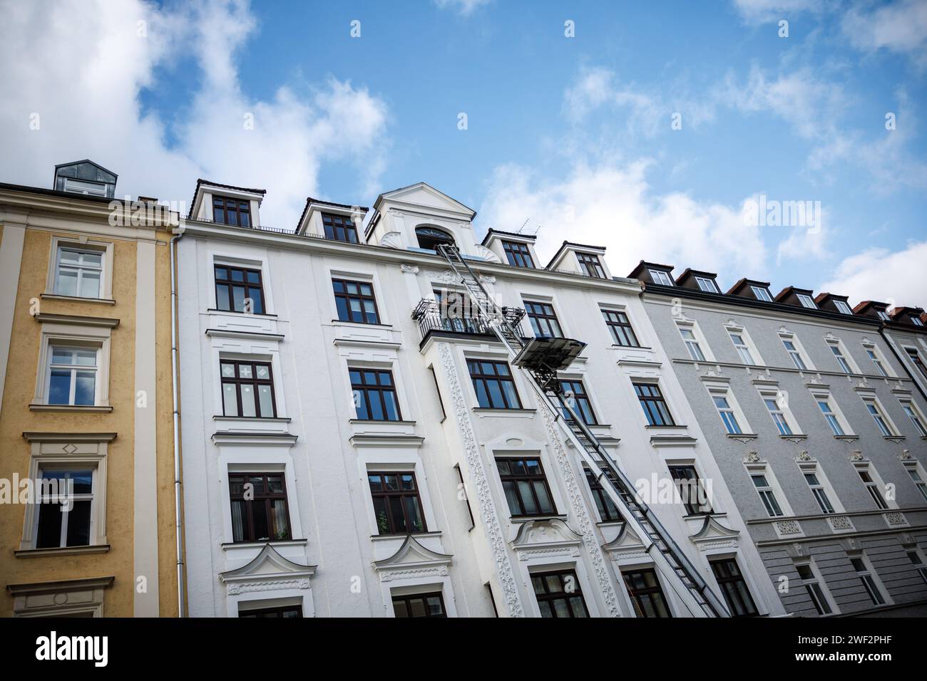 Munich, Germany. 25th Jan, 2024. A moving elevator stands at the window ...
