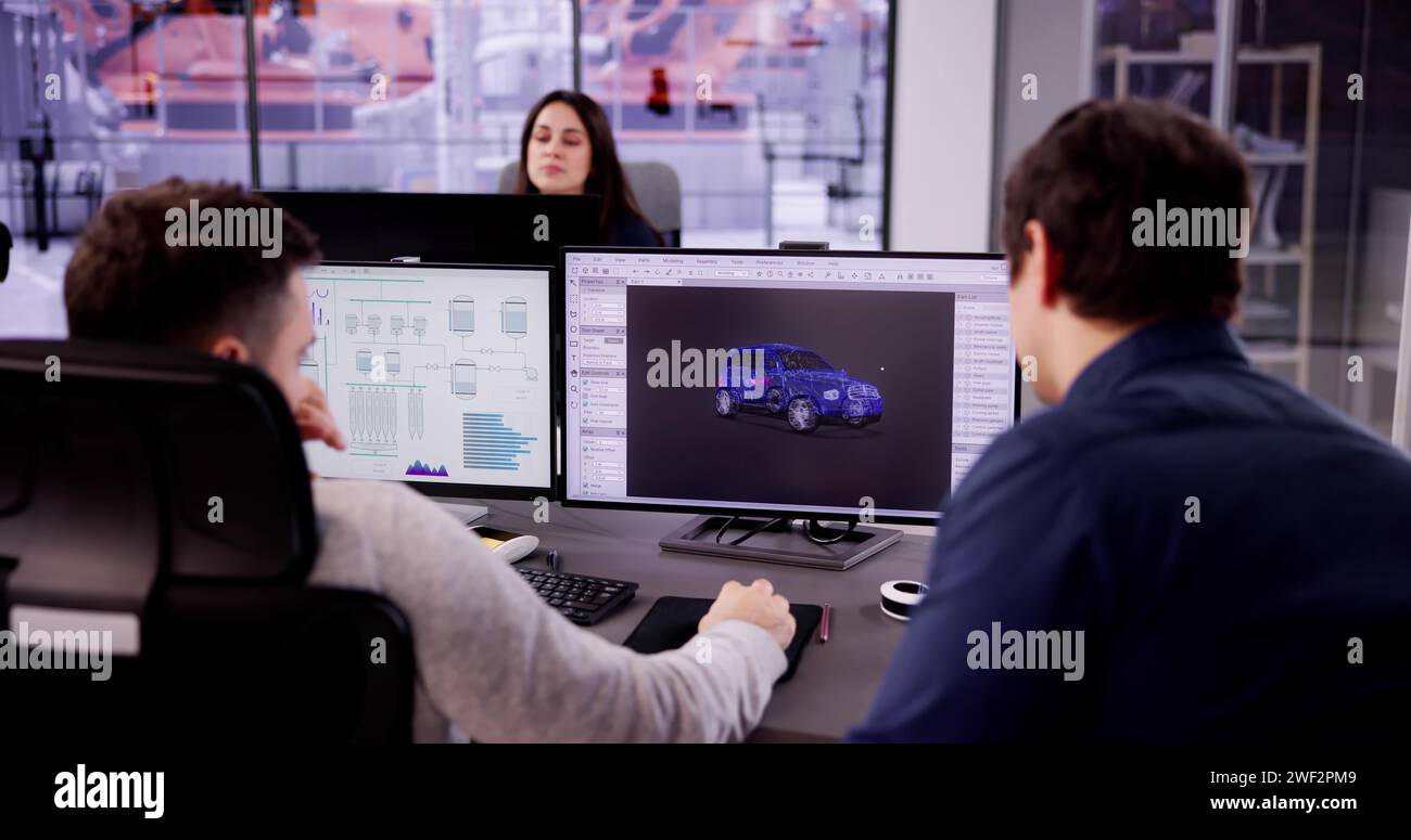 Automotive engineers work in car hi-res stock photography and images ...