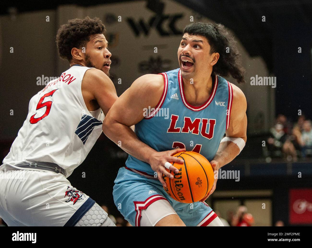 January 27 2024 Moraga CA, U.S.A. Loyola Marymount forward Keli ...
