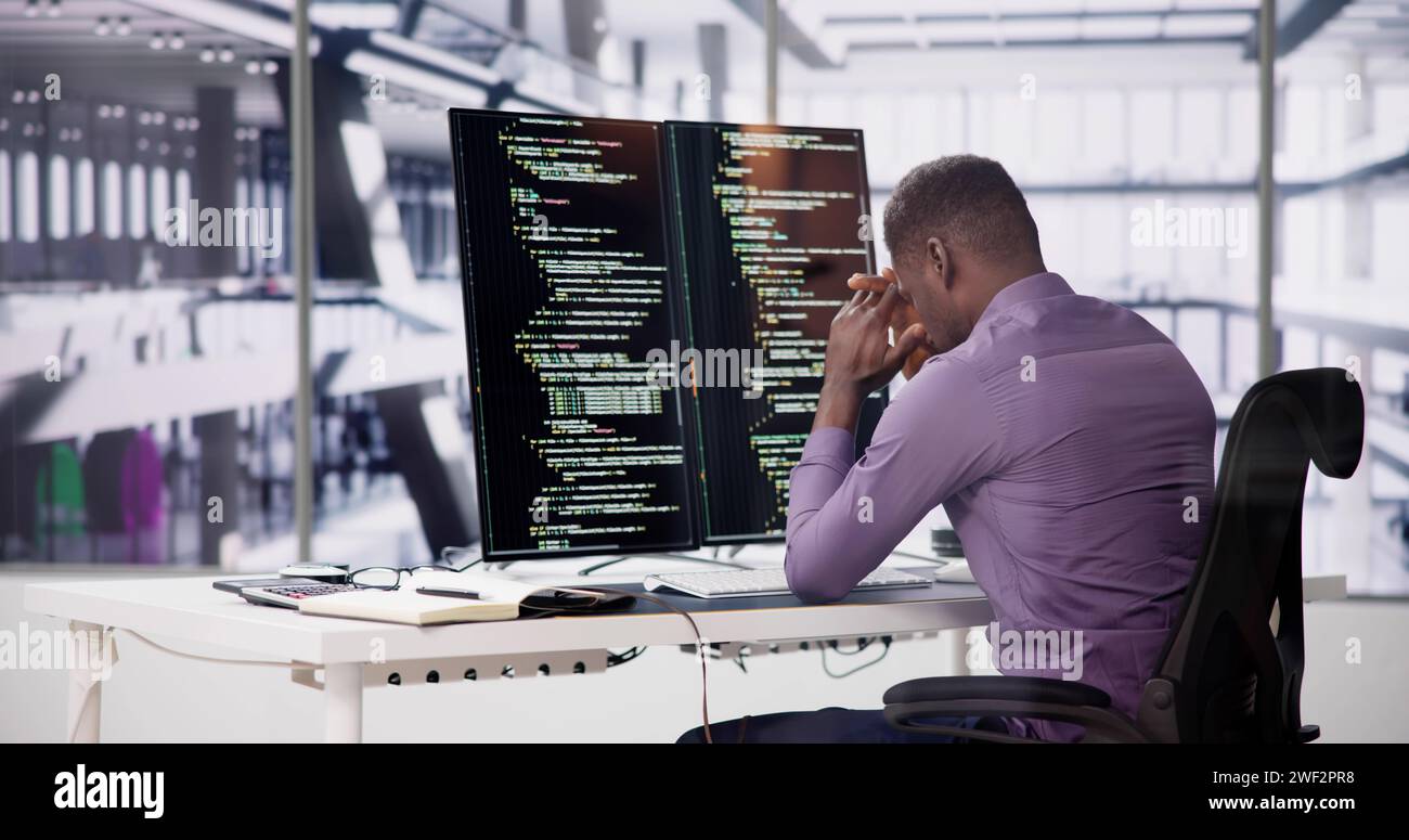 Unhappy sad developer programmer hi-res stock photography and images - Alamy