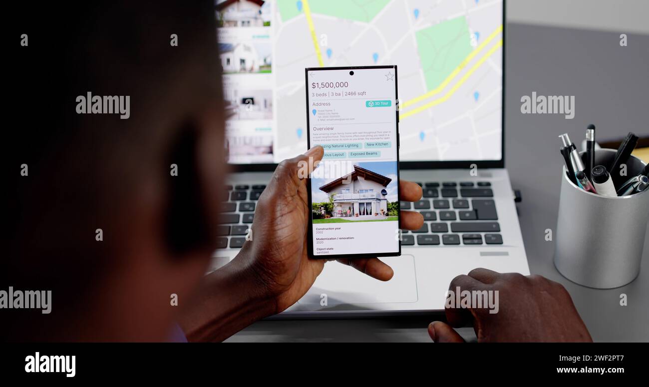 Online Real Estate Property Search And Web Listing Stock Photo - Alamy