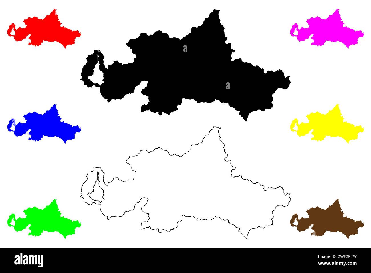 Taian city (People's Republic of China, PRC) map vector illustration ...