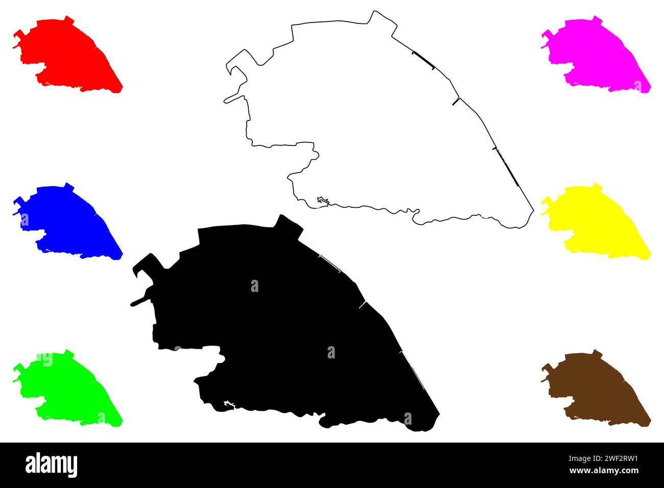 Cixi city (People's Republic of China, PRC) map vector illustration ...