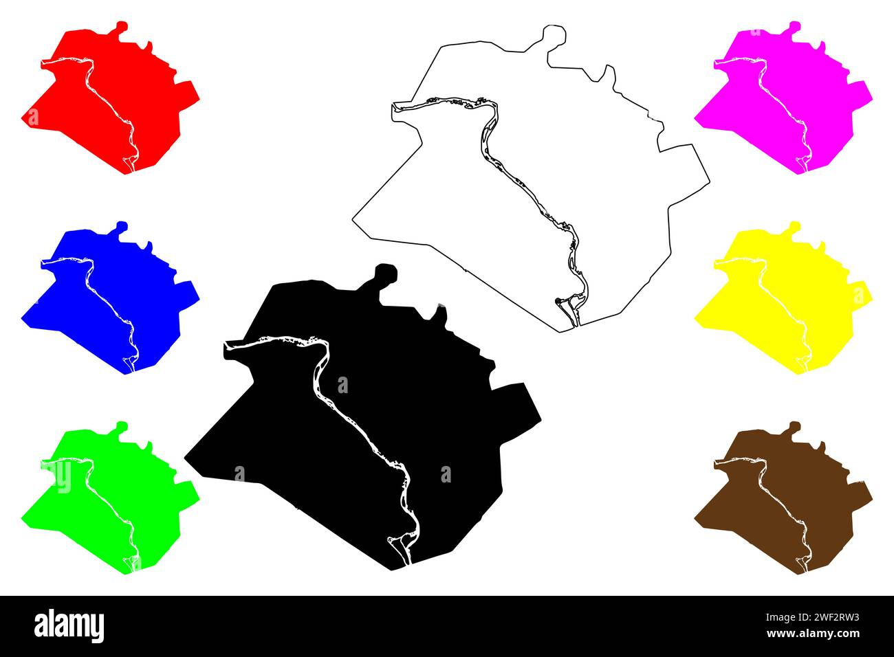 Mosul city (Republic of Iraq) map vector illustration, scribble sketch ...