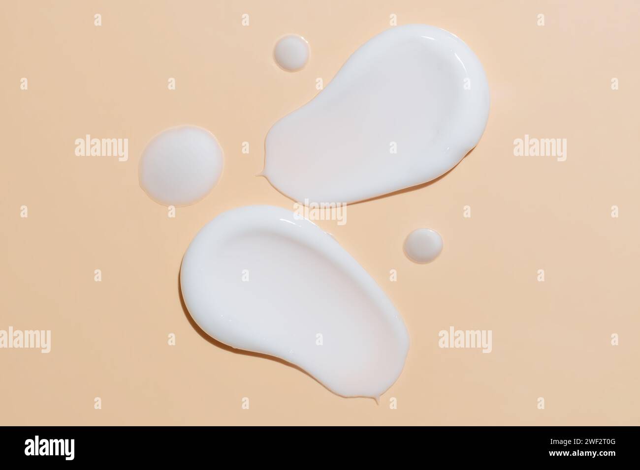 Skin care cream, face serum, lotion swatch smear on beige background ...