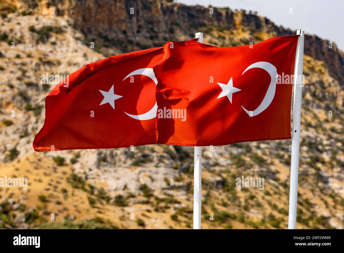 Turkish flags flhying i the wind Stock Photo - Alamy