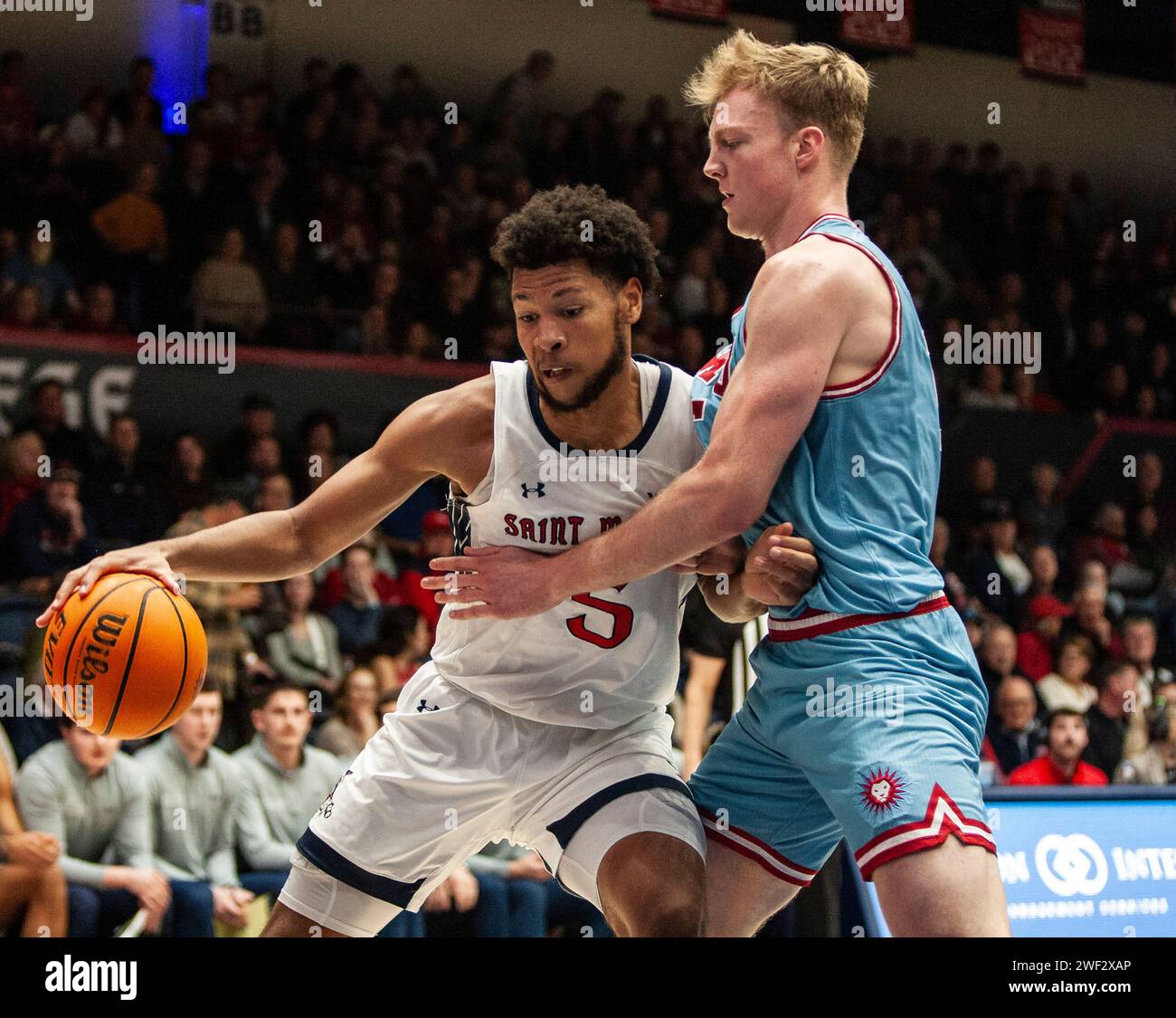 January 27 2024 Moraga CA, U.S.A. St. Mary's forward Joshua Jefferson ...