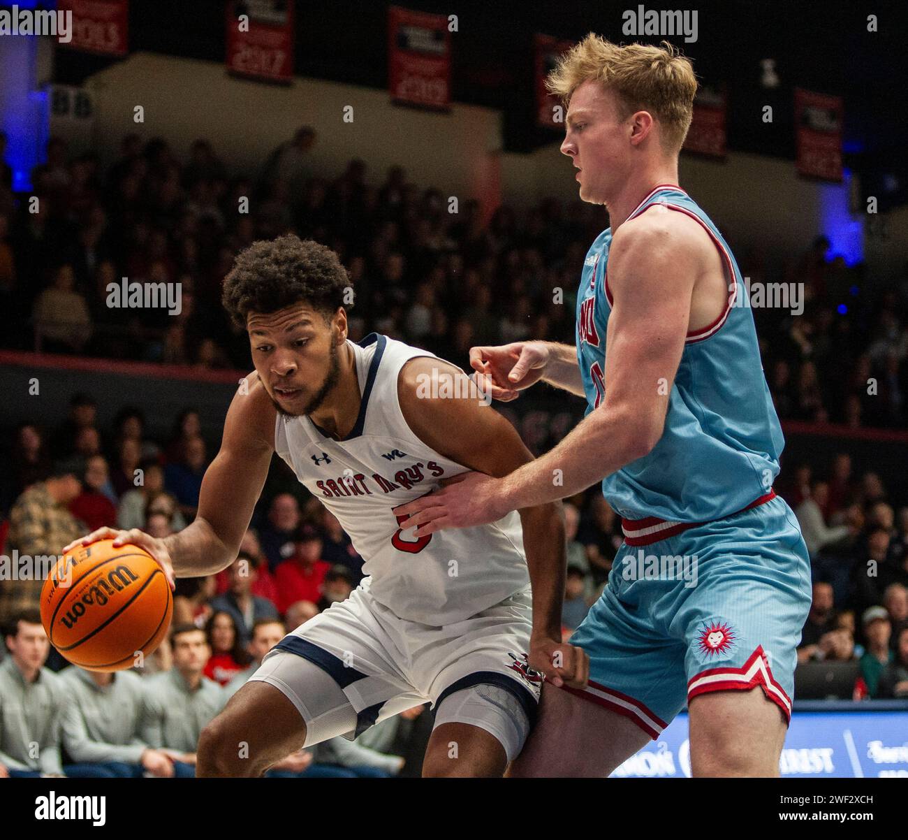 January 27 2024 Moraga CA, U.S.A. St. Mary's forward Joshua Jefferson ...
