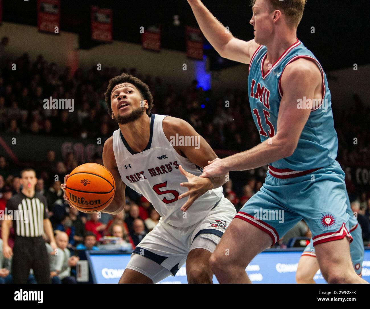 January 27 2024 Moraga CA, U.S.A. St. Mary's forward Joshua Jefferson ...
