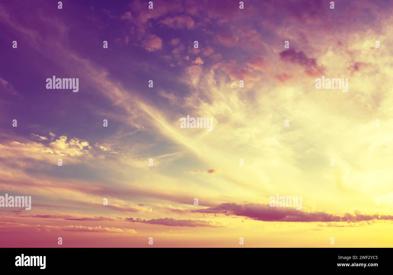 Colorful cloudy sky at sunset. Gradient color. Sky texture. Abstract ...