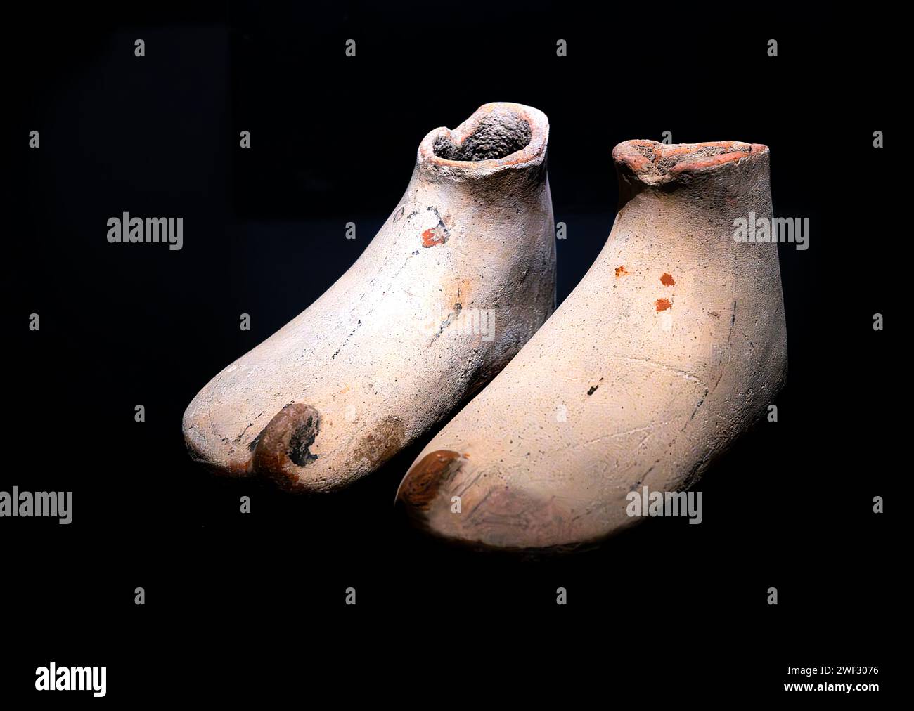 Clay shoes made of soil exhibited in the Van museum Stock Photo - Alamy