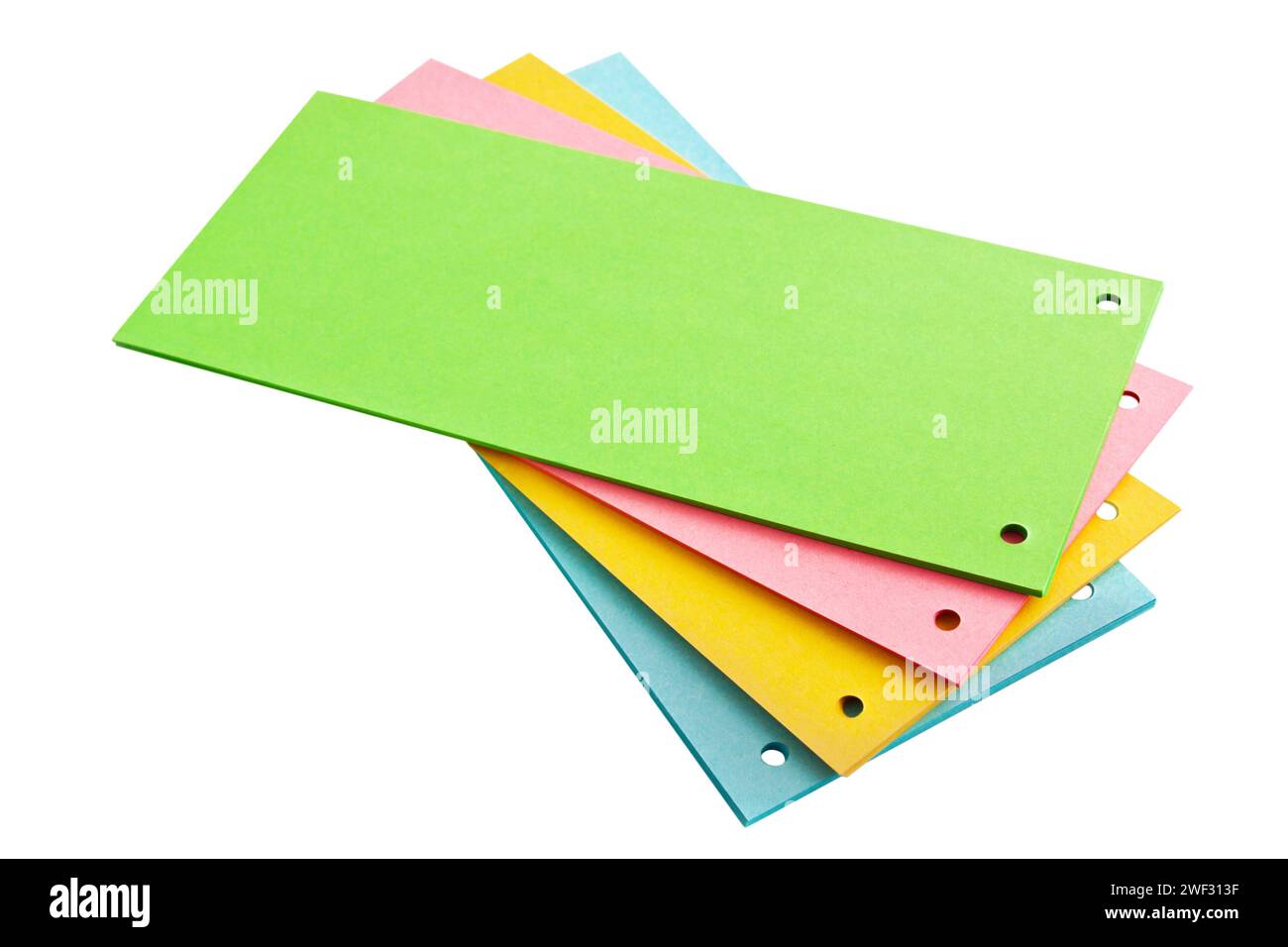 Colorful separator sheets for office and school isolated on white ...