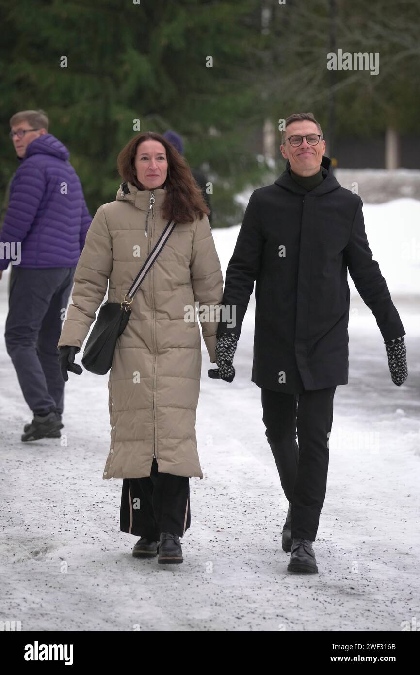 National Coalition presidential candidate Alexander Stubb with his wife ...