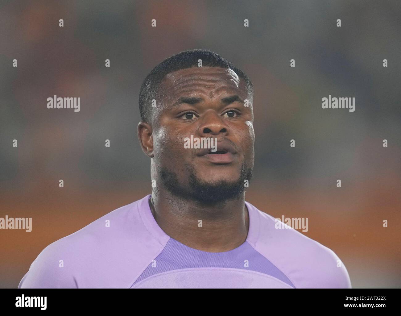 January 27 2024: Stanley Bobo Nwabali (Nigeria) looks on during a ...