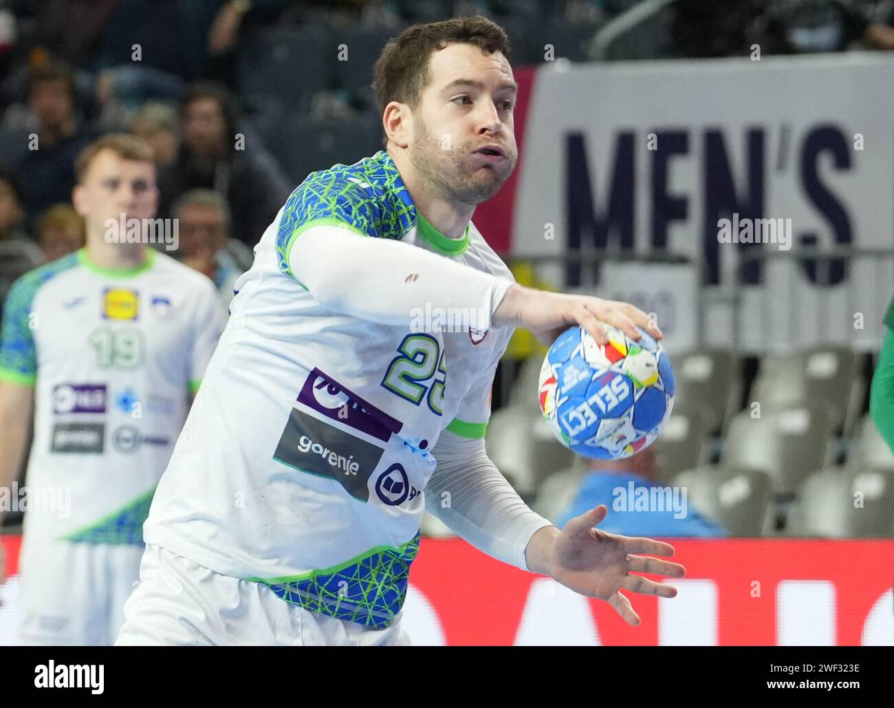 Cologne, Germany. 26th Jan, 2024. MIHA Zarabec of Slovenia during the ...