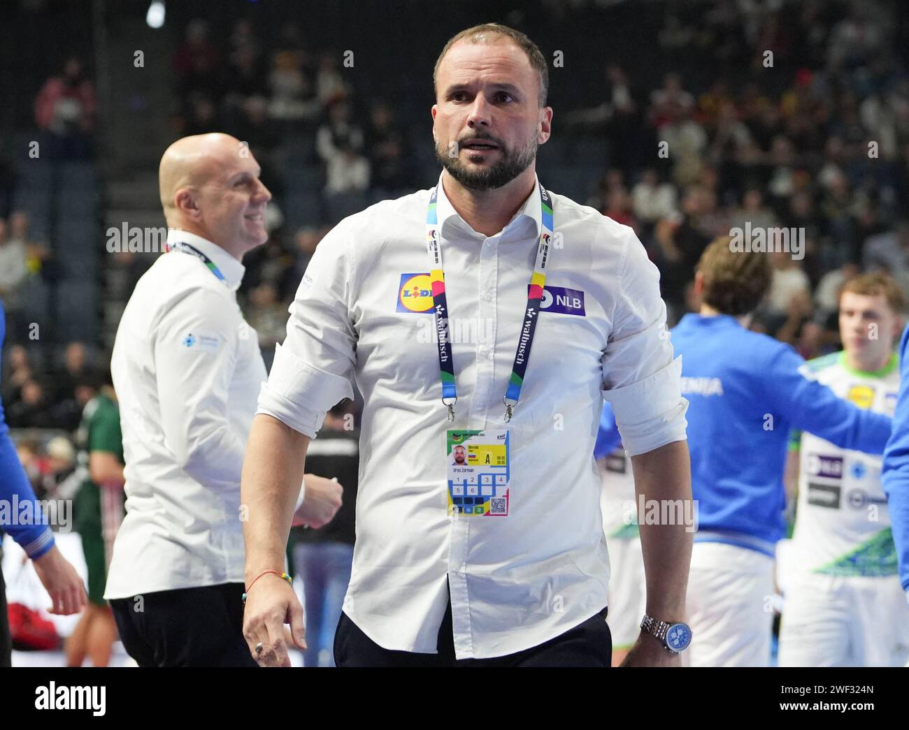 Cologne, Germany. 26th Jan, 2024. Coach Uroš Zorman of Slovenia during ...