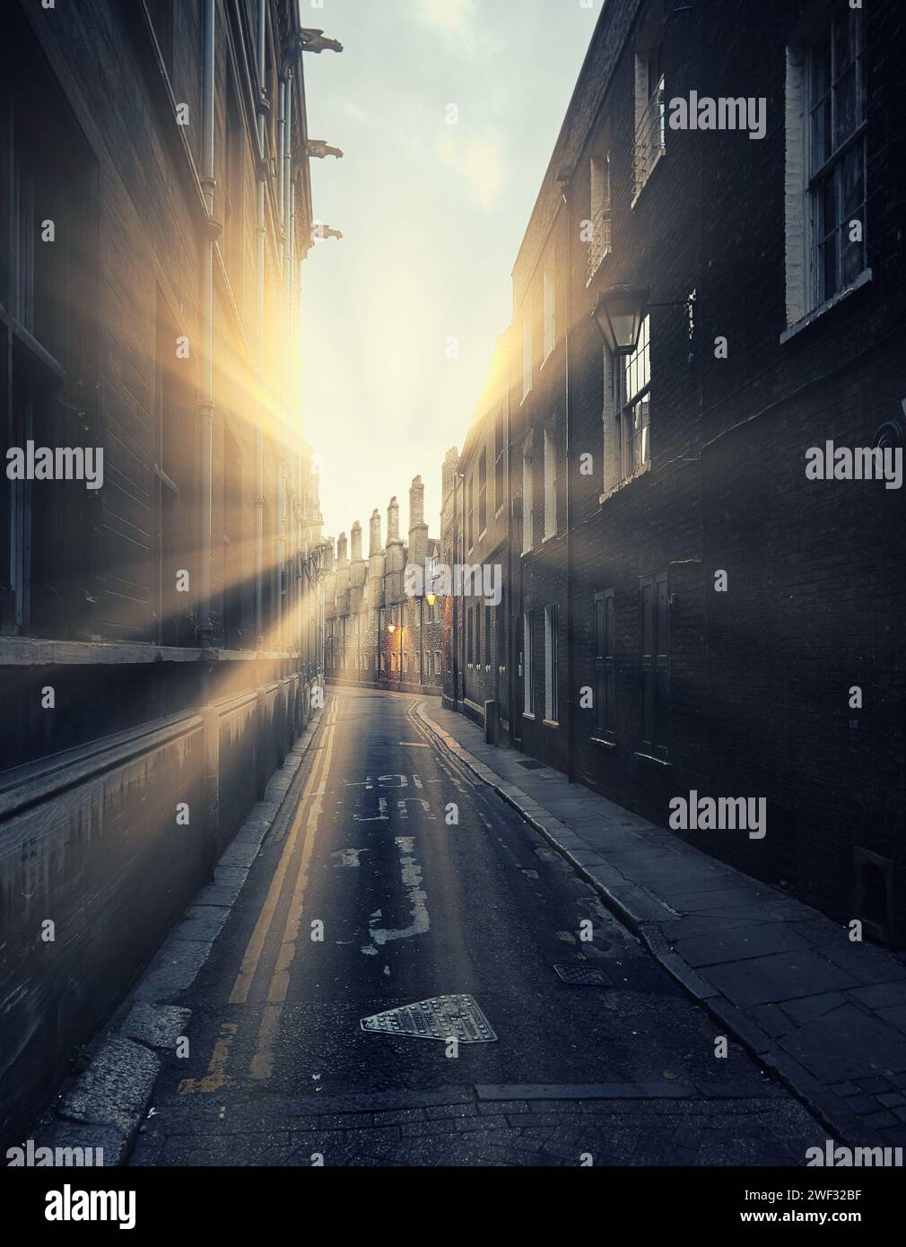 The view of the Trinity line going to the Trinity college lit by the ...