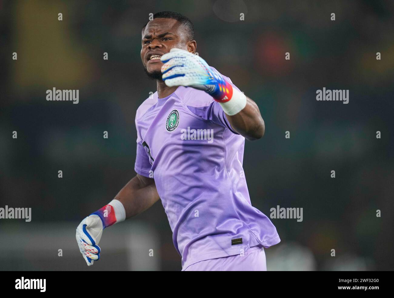 January 27 2024: Stanley Bobo Nwabali (Nigeria) looks on during a ...
