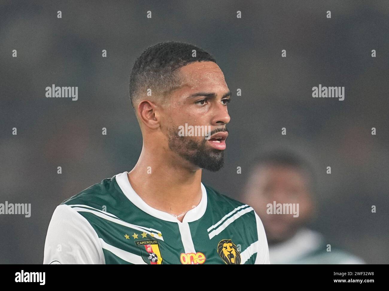 January 27 2024: Franck Mario Magri (Cameroon) looks on during a ...